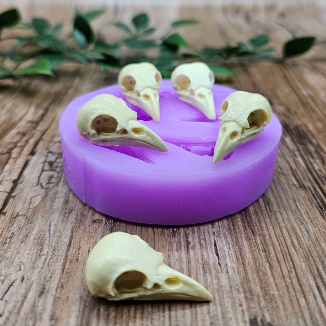 Silicone Mold 5 Raven Skulls 3.4 Cm for Resin, Jesmonite, Plaster, Wax ...