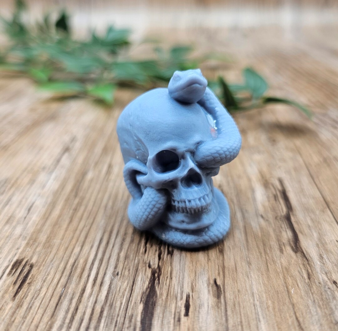 3D Skull With Snake Silicone Mold 4.5 Cm for Resin, Jesmonite, Plaster ...
