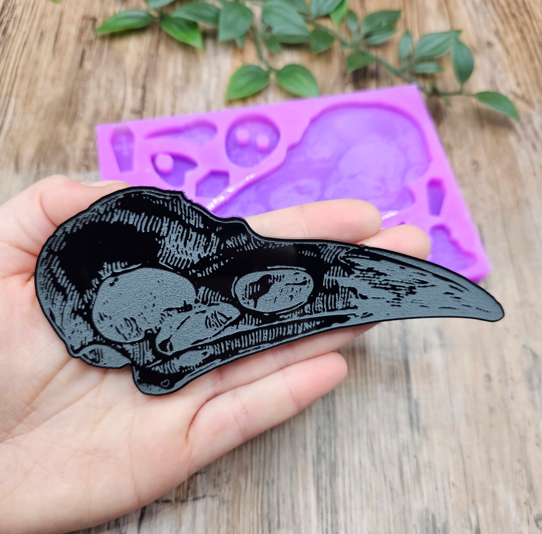 Large Raven Skull Flexible Silicone Mould - Etsy