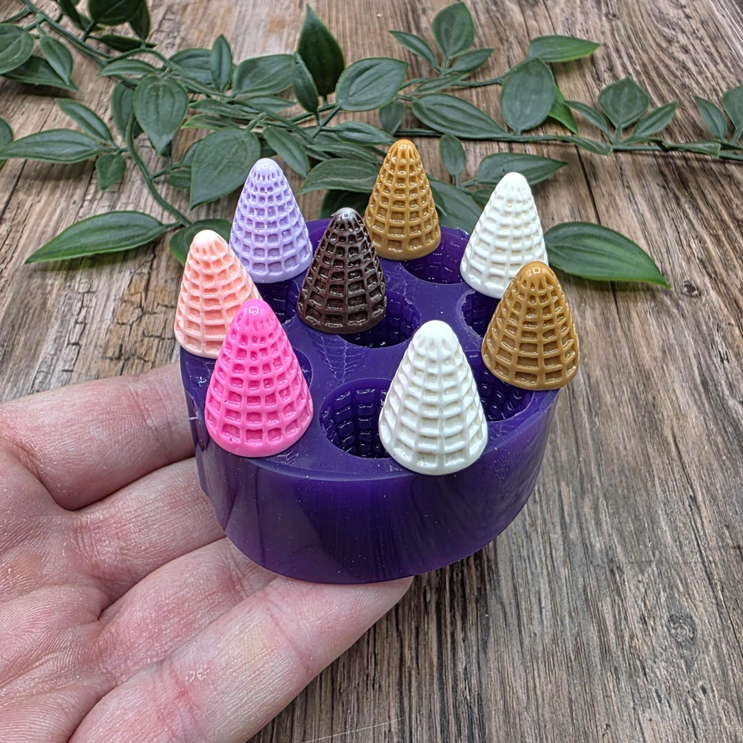 3D Ice Cream Cone Silicone Mold, 2cm, for UV Resin, Resin, Plaster ...