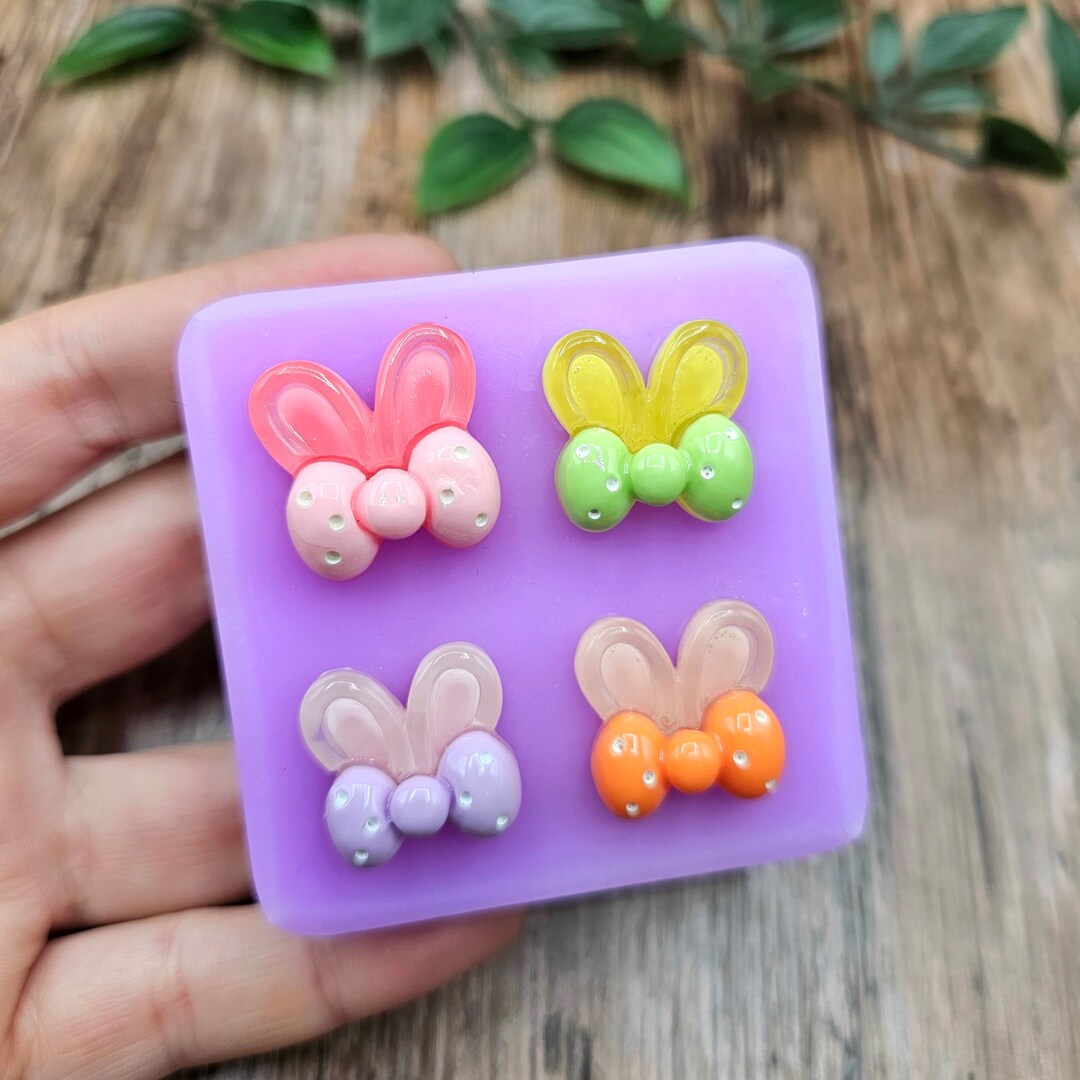 Flexible Silicone Mold 4 Bows With 3d Rabbit Ears 2.5 Cm - Etsy