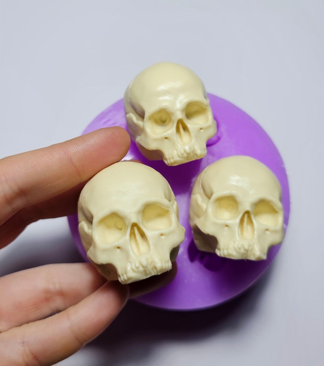 Silicone Mold Set of 3 3D Human Skulls Large 4 Cm for Resin, Jesmonite ...