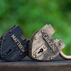 Antique Heart Padlocks Unity Ceremony Set: Personalized Wedding Love ...