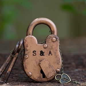 Love Lock, Unity Ceremony, Personalized Padlock, Flower Garden Wall Art ...