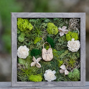 Love Lock, Unity Ceremony, Personalized Padlock, Flower Garden Wall Art ...