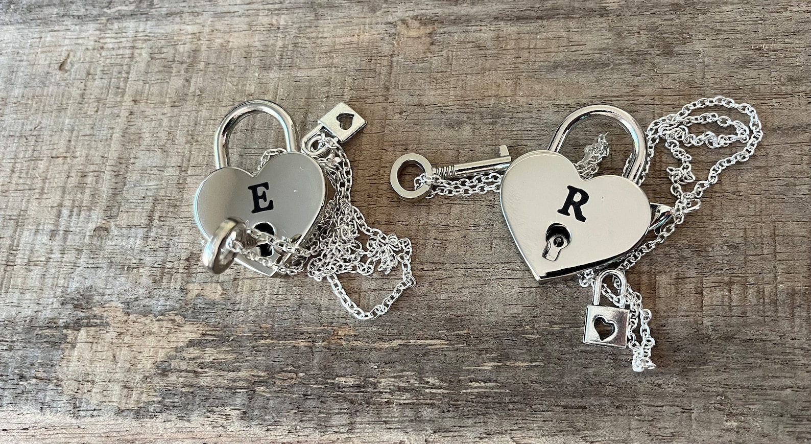 Personalized Love Lock & Wood Photo Frame Gift Set: Handmade Keepsake ...