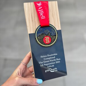 Engraved Solid Oak North Run 2025 Trophy Plaque - Etsy