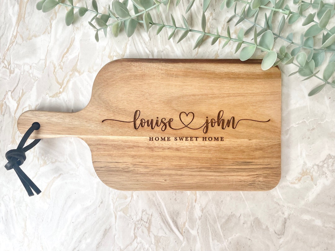Personalised Mini Engraved Acacia Rustic Wood Serving Board or Chopping ...