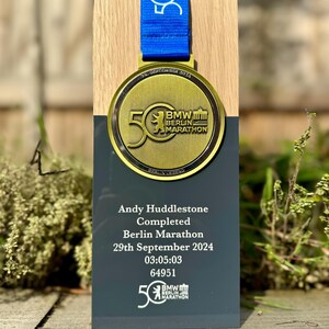 Berlin Marathon Trophy Made From Solid Oak Engraved and Personalised ...