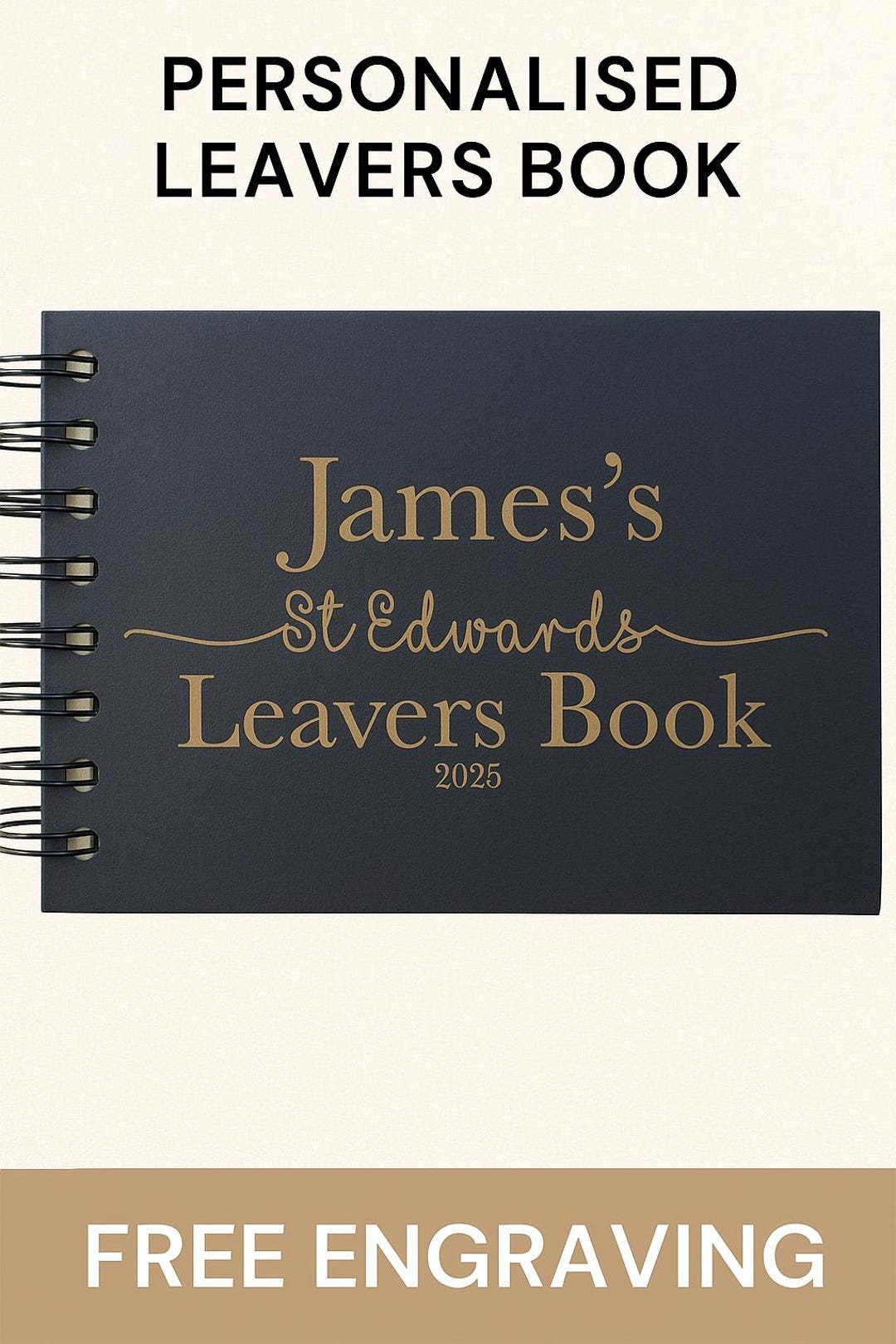Personalised Leavers Book 2025 – Custom Engraved Scrapbook – School ...
