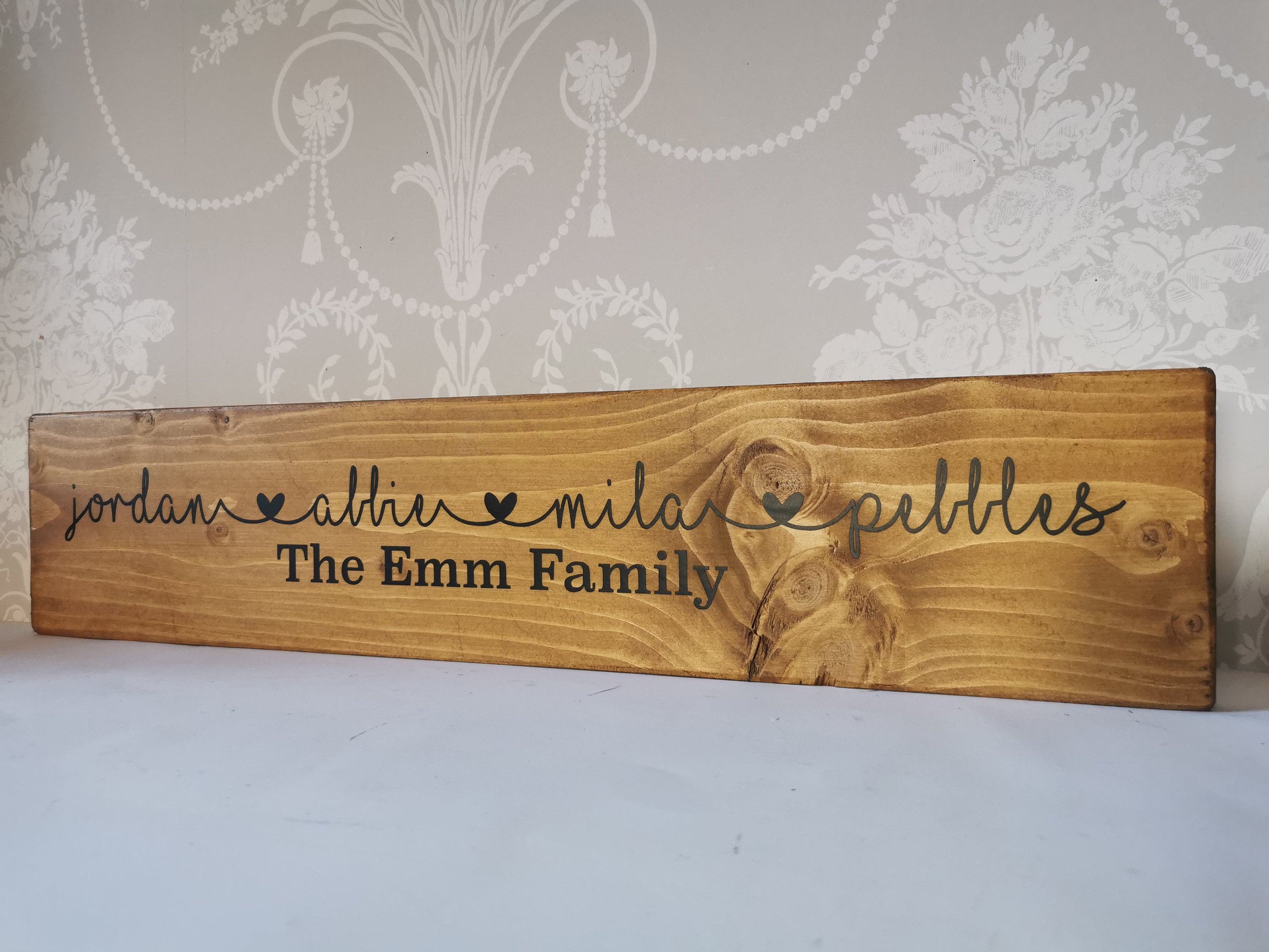 Personalised Wooden Plaque Family Surname & Names New Home Gift ...