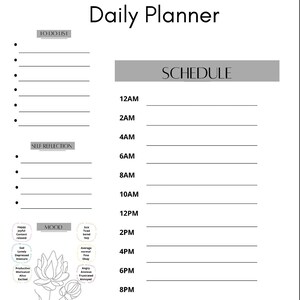Daily Planner Printable Light Version - Etsy