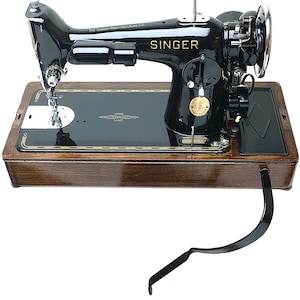 SINGER Sewing Machine Wooden Base & Knee Lever Controller for 201 201-2 ...