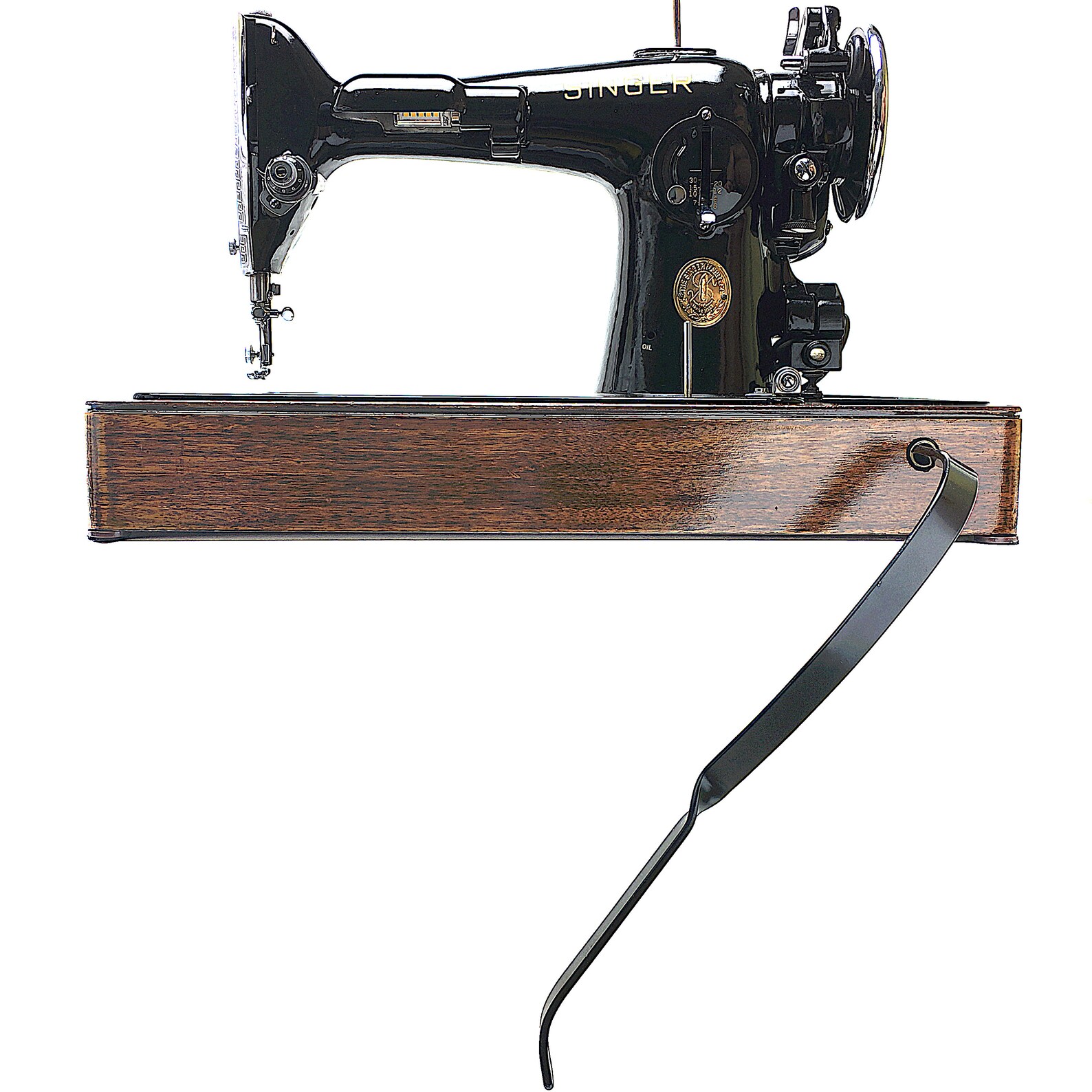 SINGER Sewing Machine Wooden Base & Knee Lever Controller for 201 201-2 ...