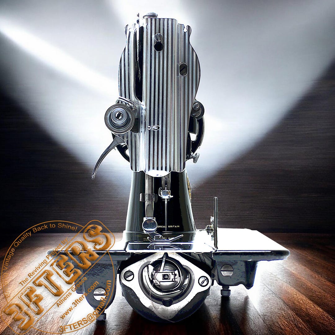 SINGER 15K 15 RAF Decals Heavy Duty Vintage Sewing Machine Restored ...