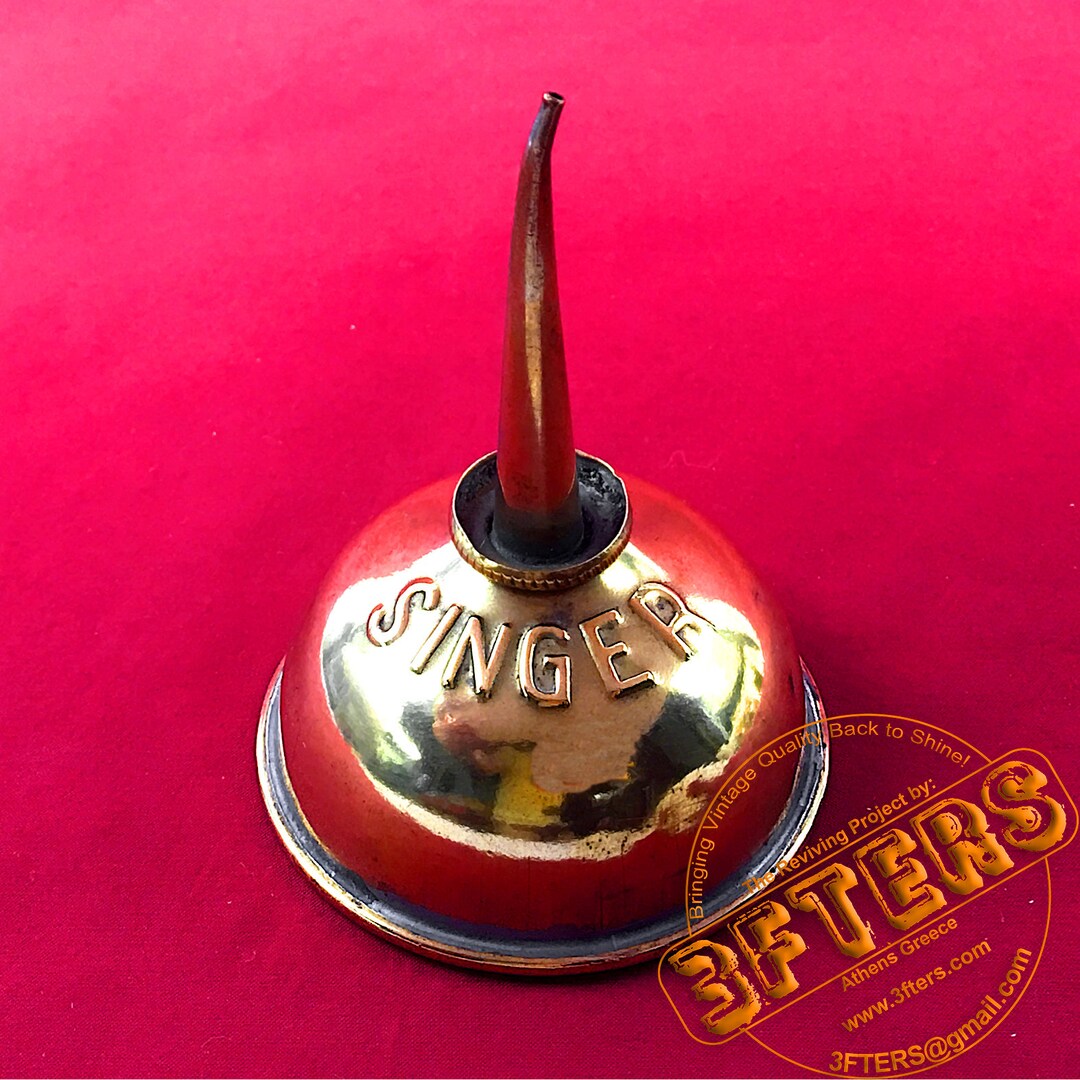 Vintage SINGER Sewing Machine Oiler Tin Oil Can Container German - Etsy