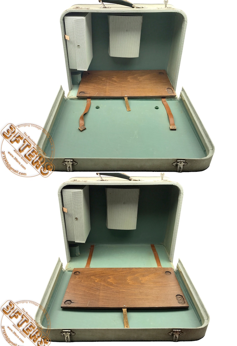 VTG German SINGER Sewing Machine Case & Base With Extension Board Box ...