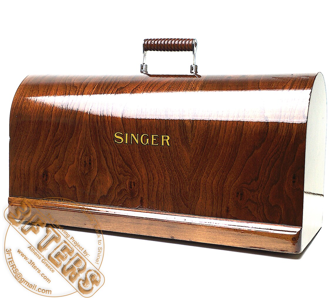 SINGER Sewing Machine Bentwood Carrying Wooden Case Top Cover Lid for ...