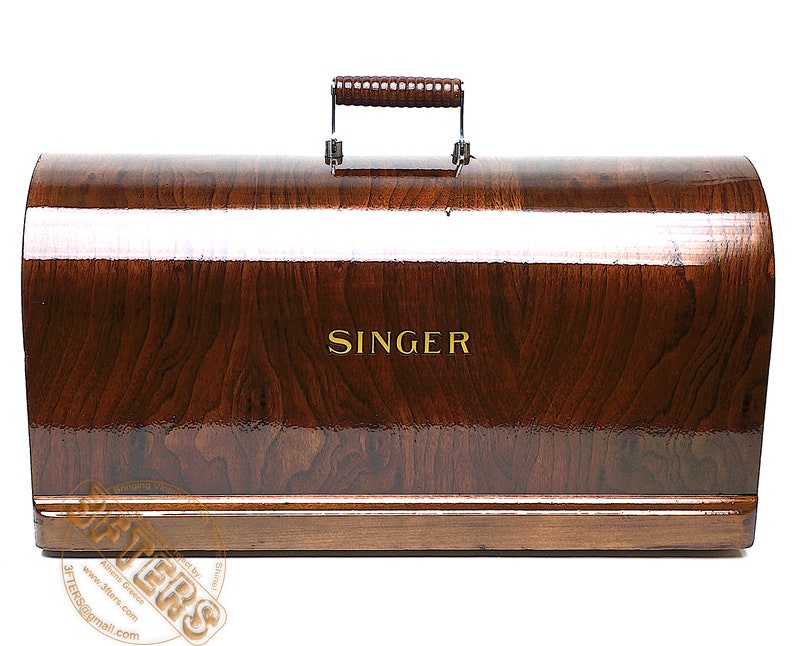 SINGER Sewing Machine Bentwood Carrying Wooden Case Top Cover Lid for ...
