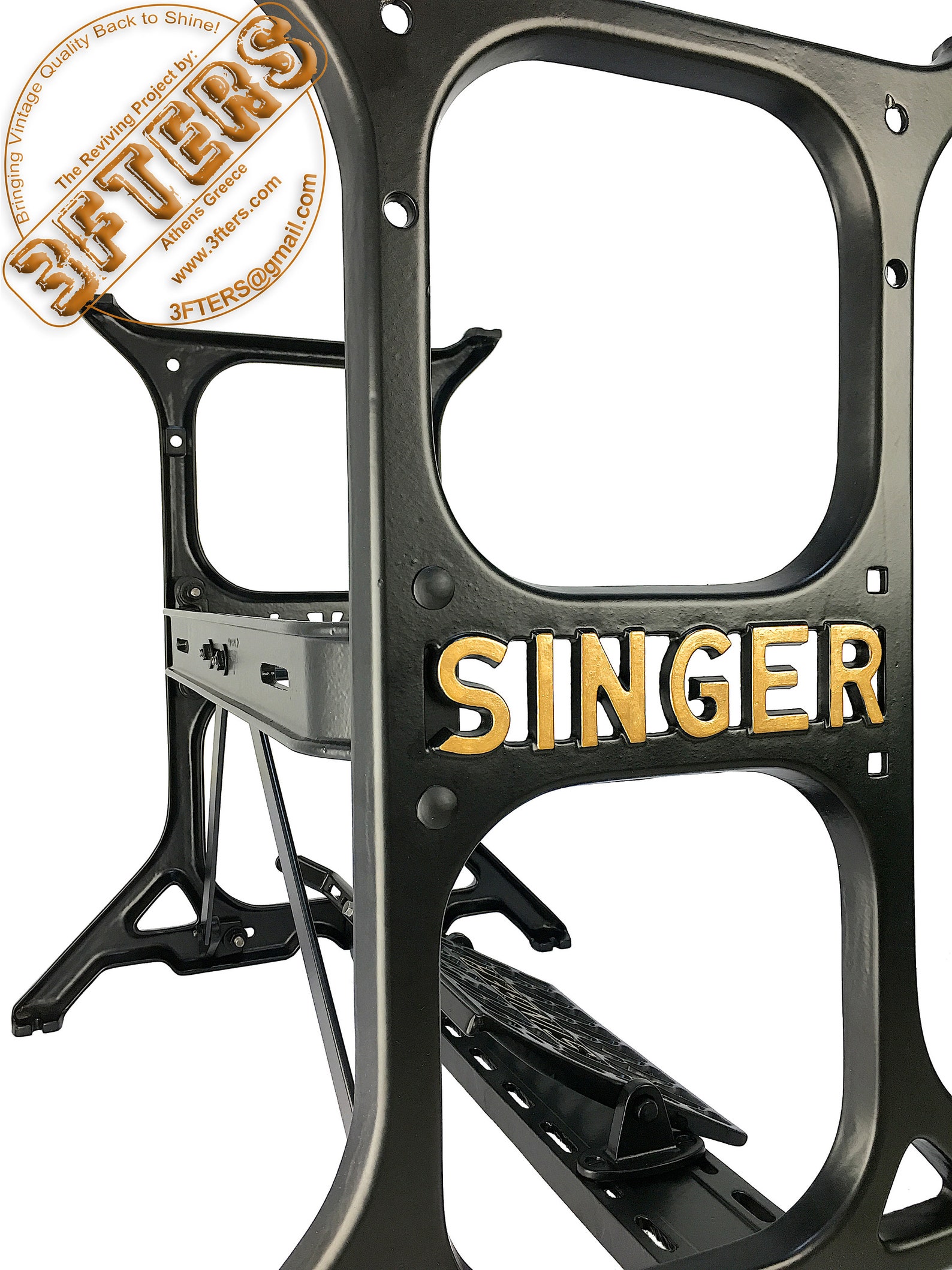 SINGER Sewing Machine Industrial Table Cast Iron Stand Legs Base by ...