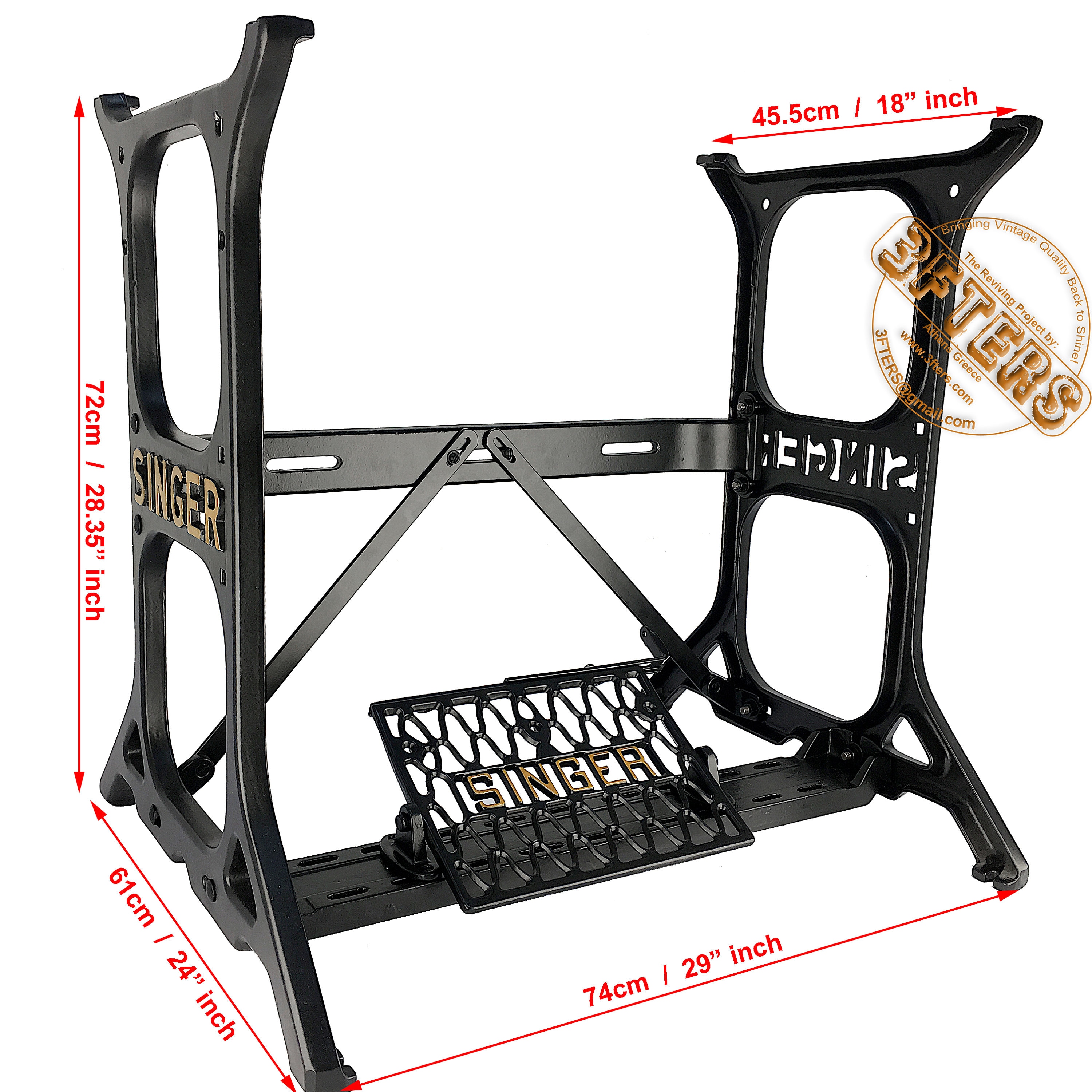 SINGER Sewing Machine Industrial Table Cast Iron Stand Legs - Etsy ...