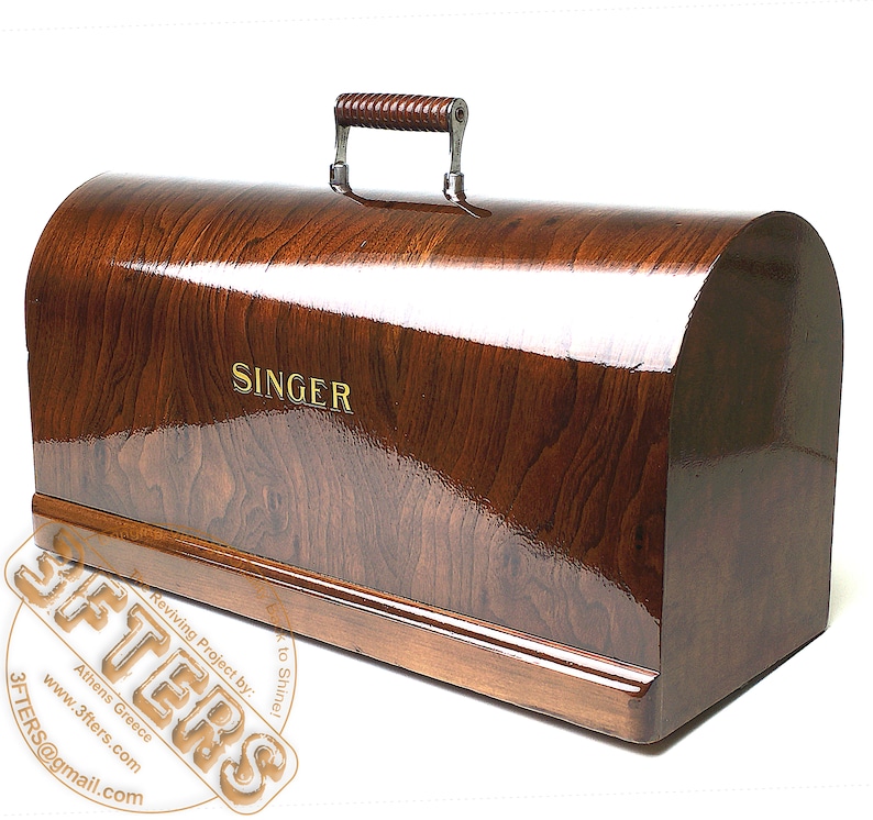 SINGER Sewing Machine Bentwood Carrying Wooden Case Top Cover Lid for ...