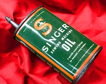 SINGER Sewing Machine Oiler Vintage German Tin Metal Oil Can | Etsy