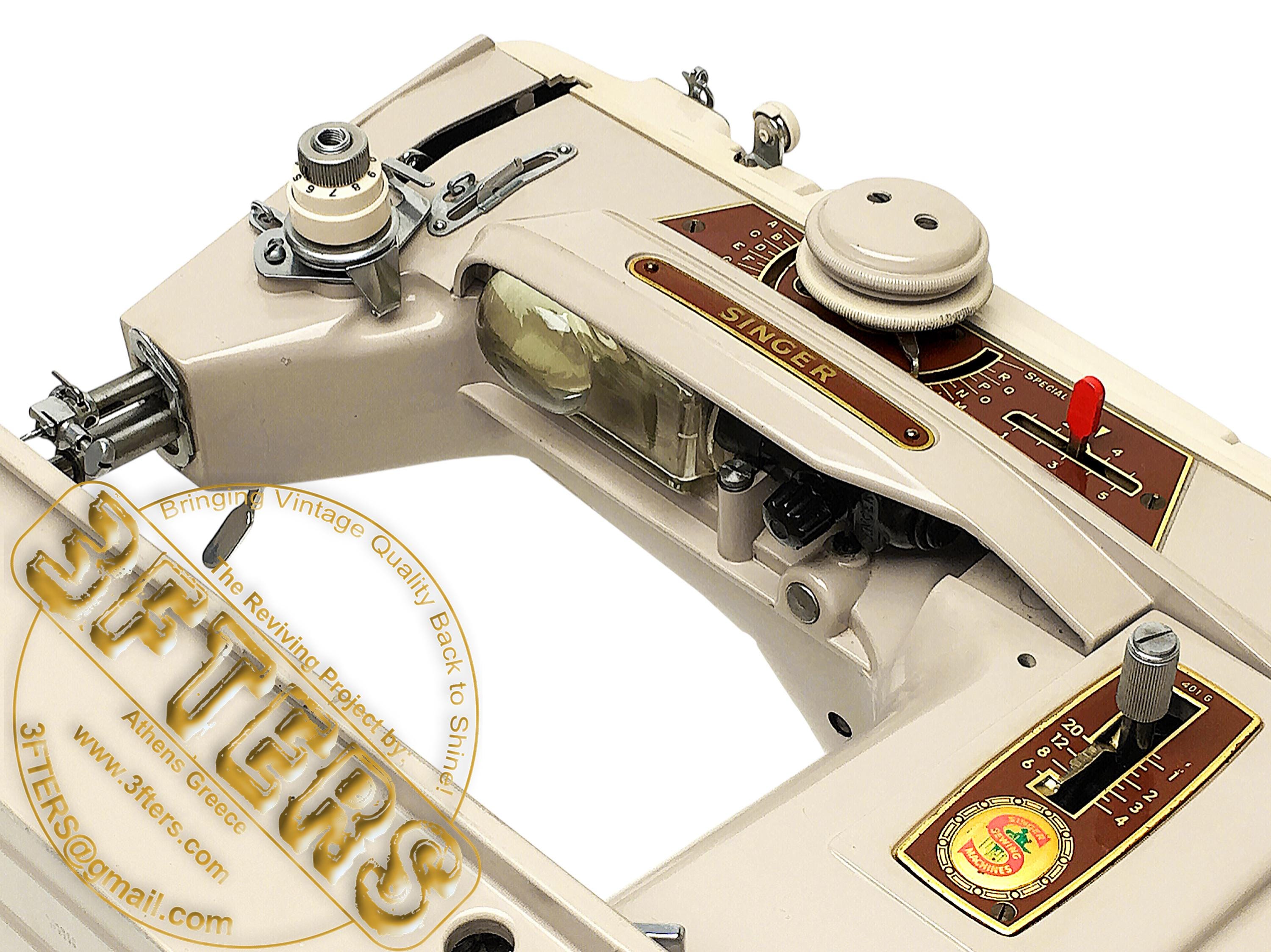 1955 SINGER 401G SLANT-O-MATIC Slant Shank Vintage Sewing Machine Heavy ...