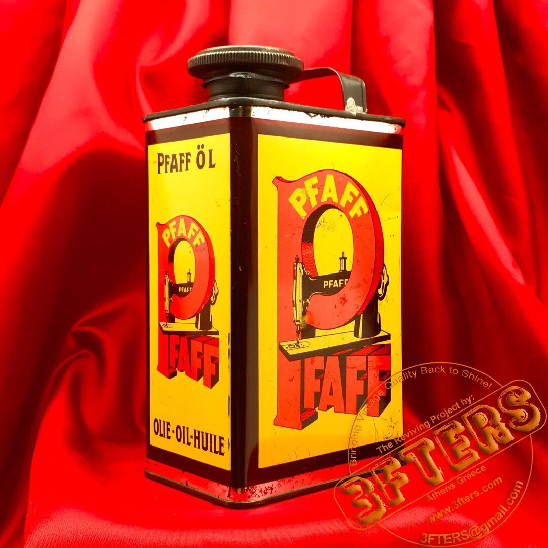 Vintage PFAFF Sewing Machine Oil Can 1lt Container German Tin Metal ...