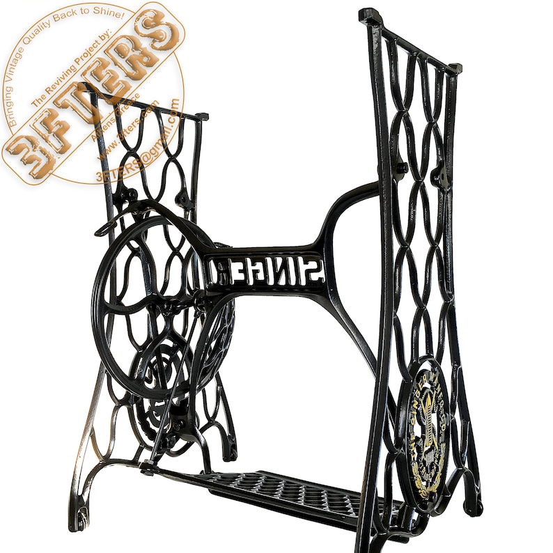 SINGER Sewing Machine Treadle Table Cast Iron Stand Legs Refurbished by ...
