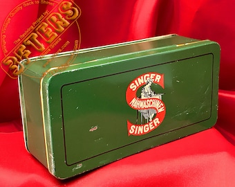 Antique Singer Dove Tailed Wooden Sewing Box Multiple Compartments ...