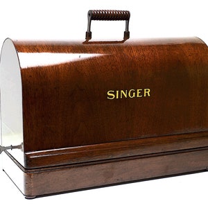 SINGER Sewing Machine Bentwood Wooden Carrying Case for 99k 28 128 VS-3 ...