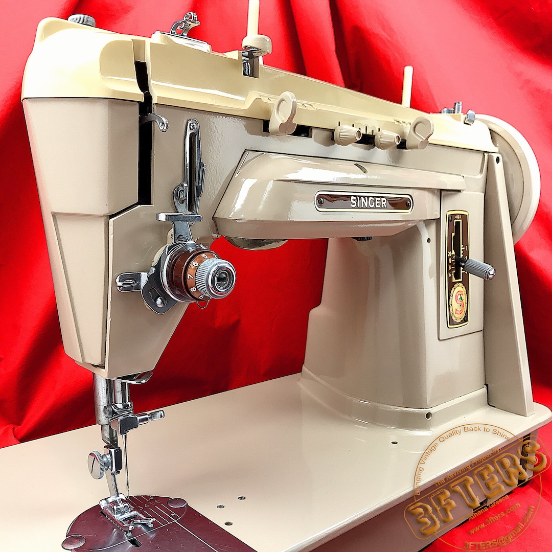 SINGER 402G Vtg Zigzag Treadle Sewing Machine Restored & Serviced by ...