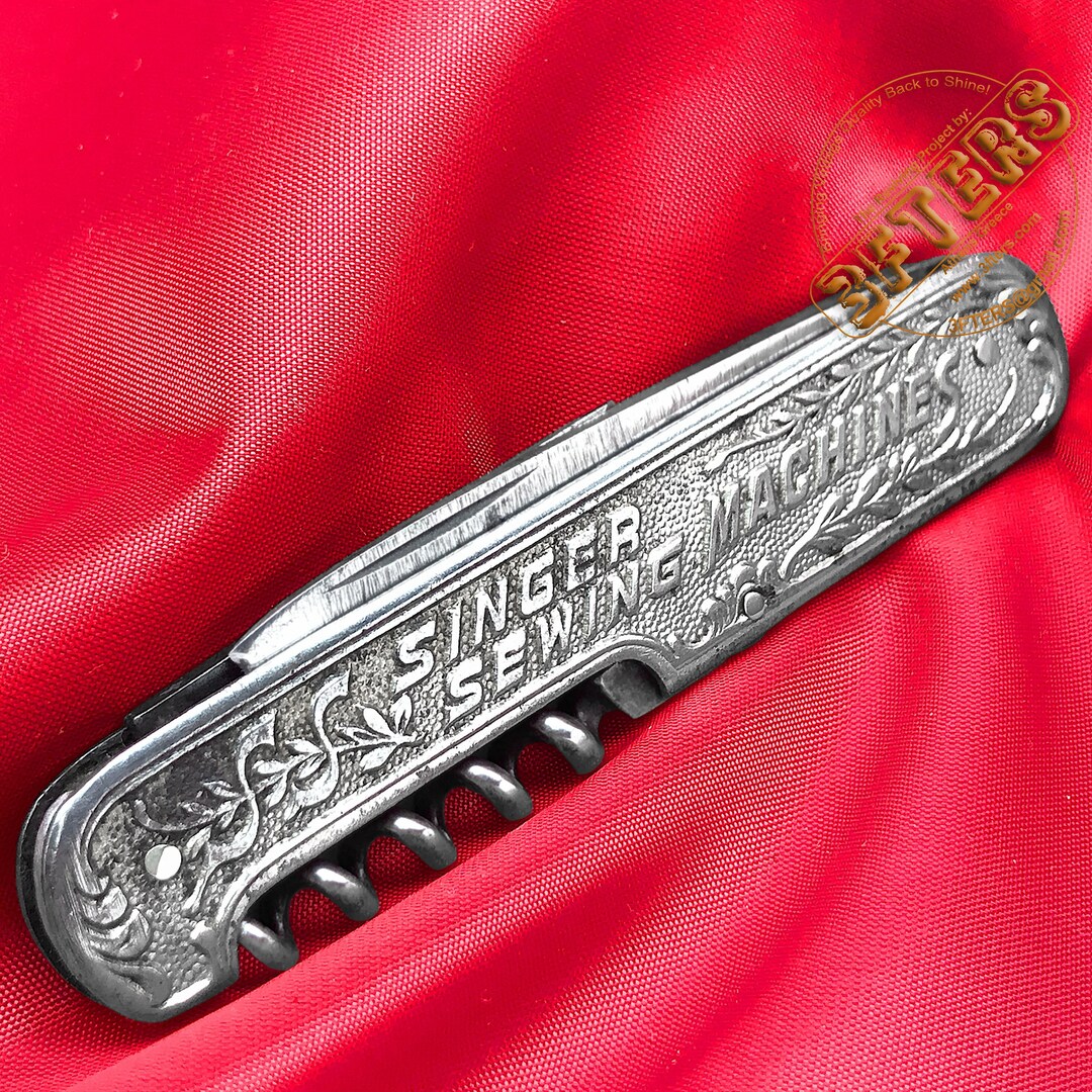 Rare VTG SINGER Folding Pocket Knife Engraved 1900s Embossed - Etsy