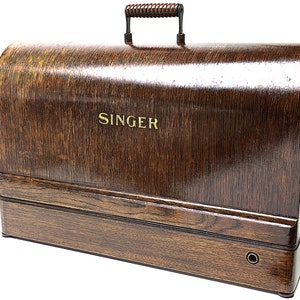 Restored SINGER Sewing Machine Bentwood Carrying Wooden Case Knee ...