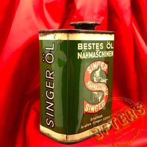 Vintage SINGER Sewing Machine Oiler Tin Metal Can Oil Container 1lt ...