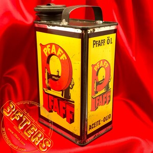 Vintage PFAFF Sewing Machine Oil Can 1lt Container German Tin Metal ...