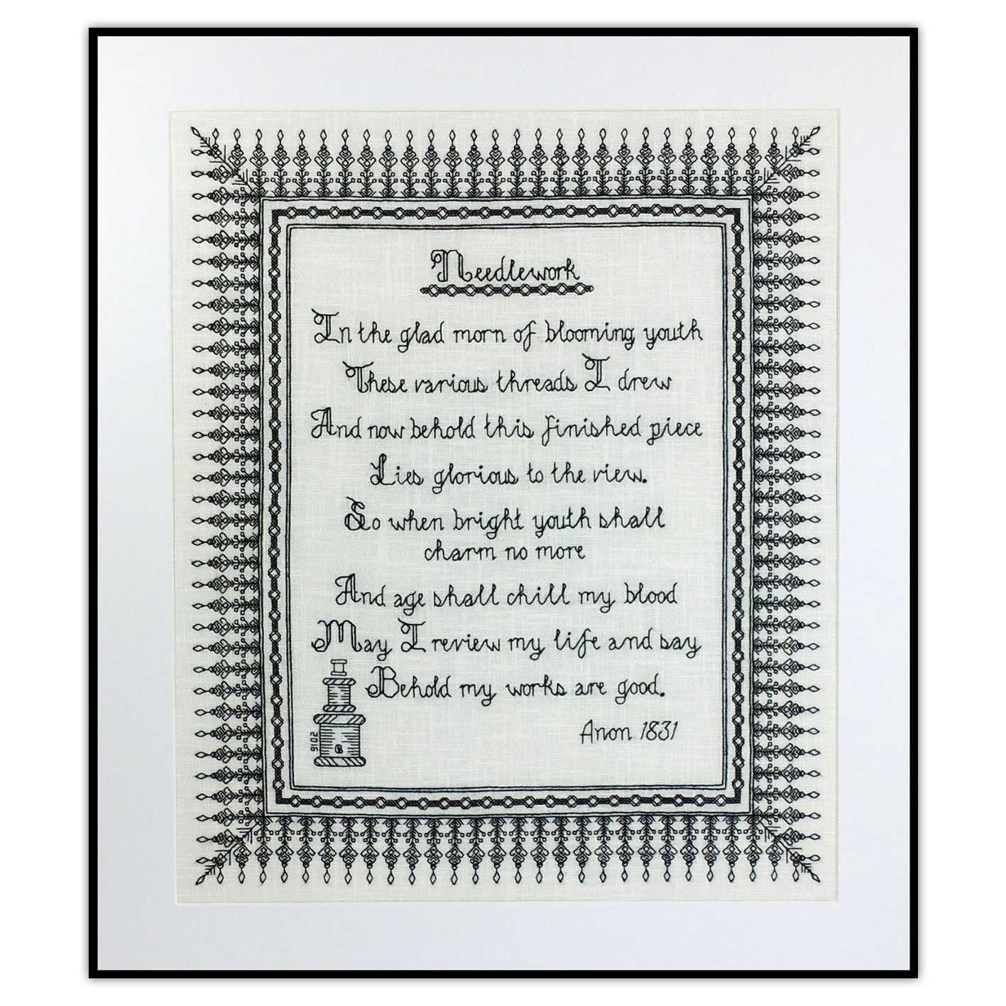 Needlework Poem Blackwork Embroidery Kit Pattern Evenweave - Etsy