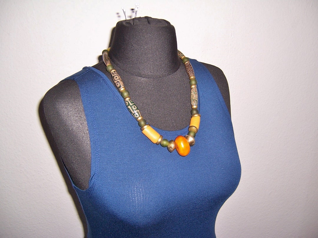 Estilo africano, collar étnico Oro Azteca - Etsy España