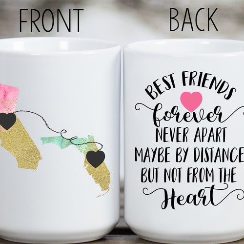 Best Friend Long Distance Mug,Bestie mug,Best Friends Forever Never ...