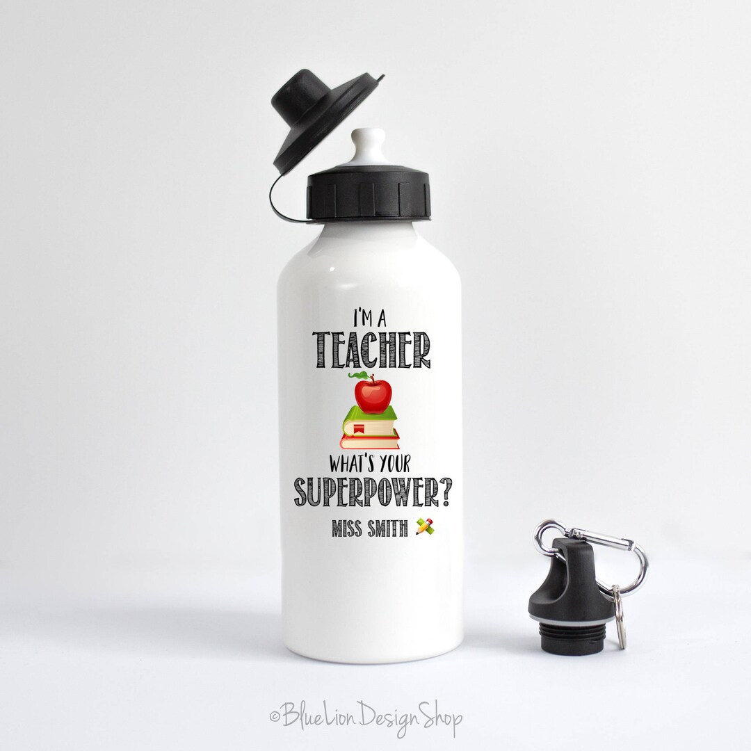 Teacher Water Bottle, Teacher Superpower Water Bottle, Gift for Teacher ...