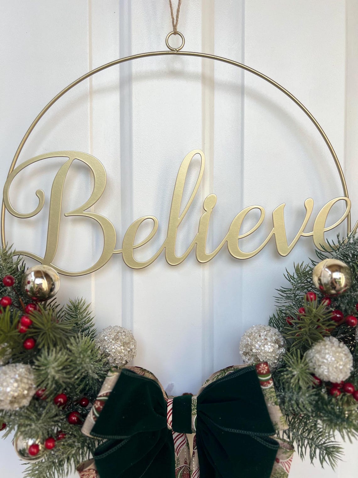 Believe Christmas Wreath With Lights - Etsy