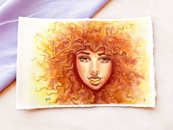 Mermaid Zodiac Wall Art Watercolor Painting Leo Leo Watercolor Zodiac ...