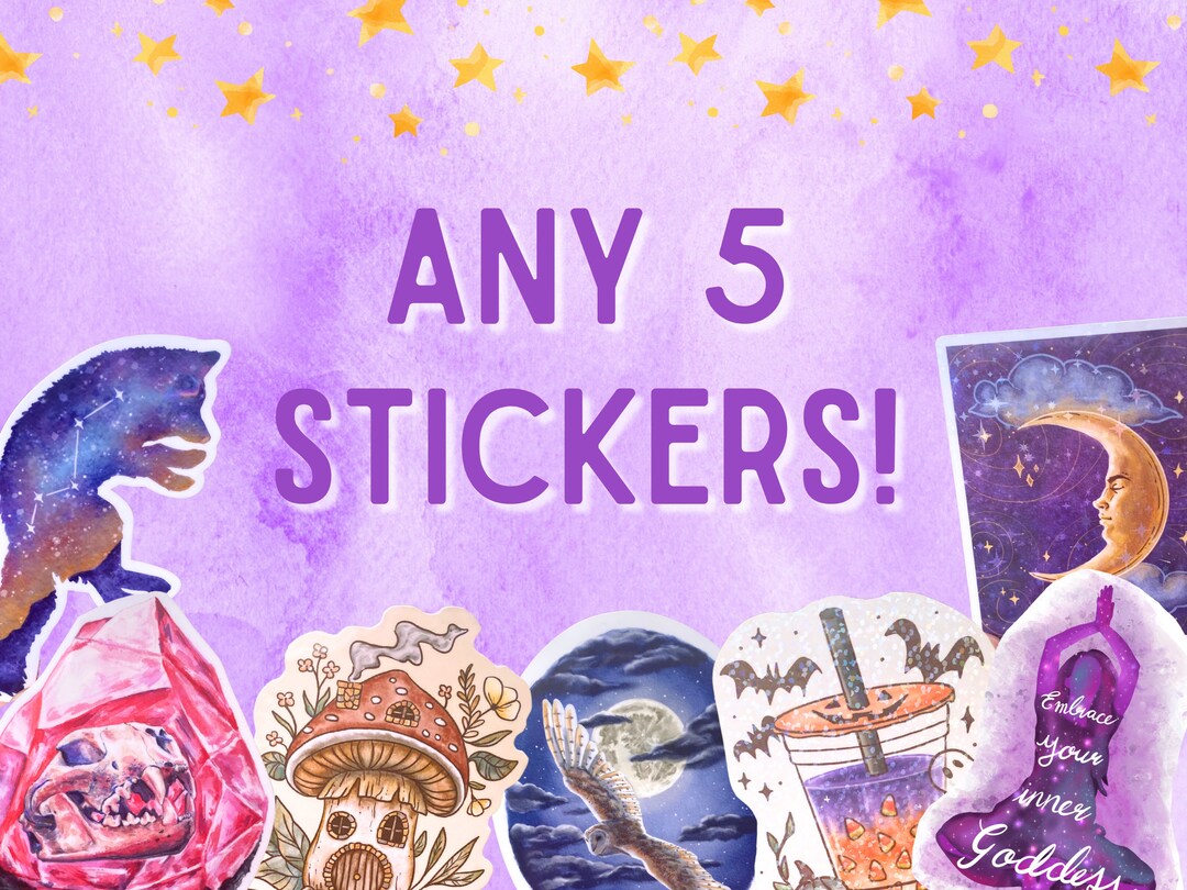 Any 5 Stickers Deal | Sticker Pack Combo | Vinyl Stickers for Water ...
