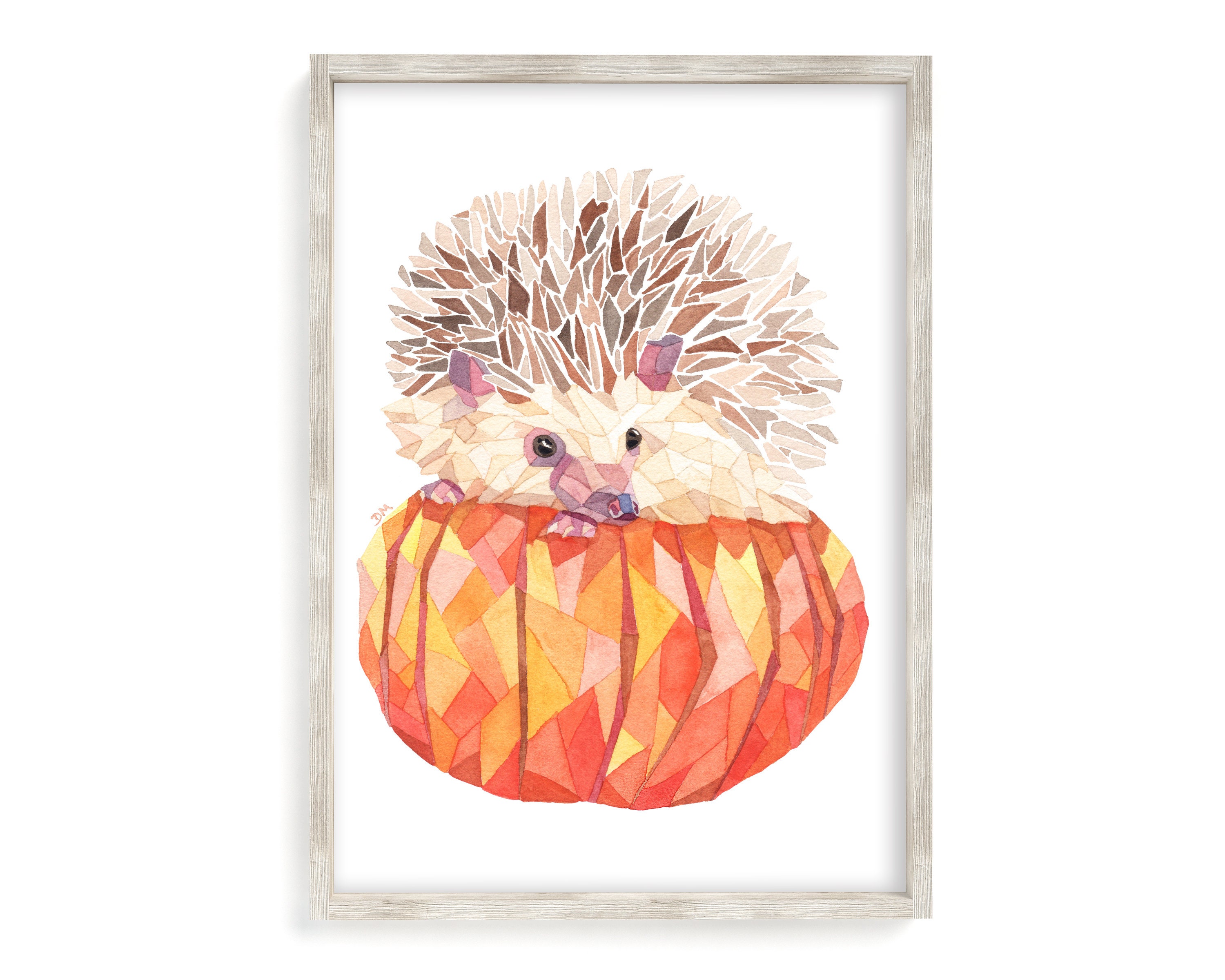 Hedgehog Print Fall Print Woodland Animal Print Hedgehog | Etsy