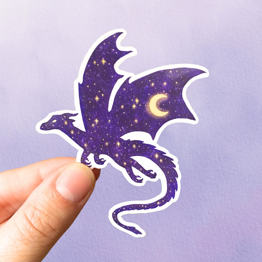 Celestial Dragon Moon Sticker | Fantasy Animal Vinyl Sticker ...