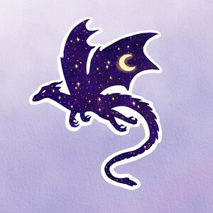 Celestial Dragon Moon Sticker | Fantasy Animal Vinyl Sticker ...