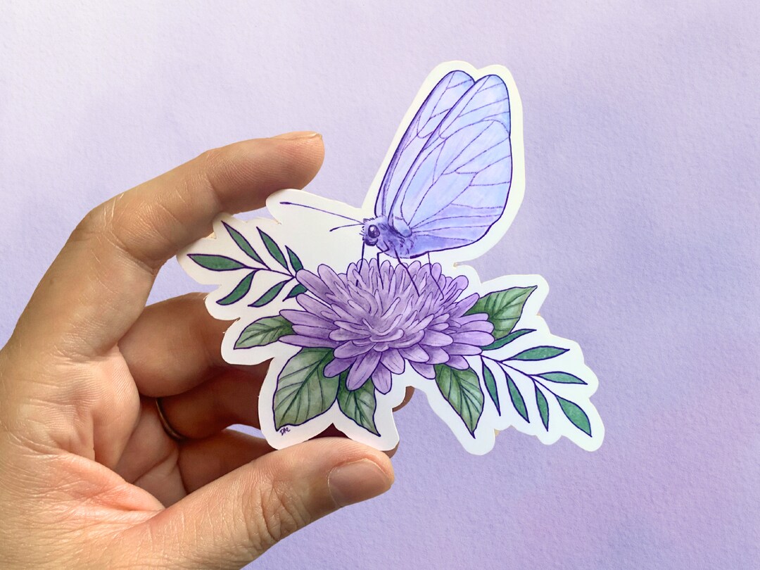 Purple Butterfly Nature Insect Vinyl Sticker - Etsy