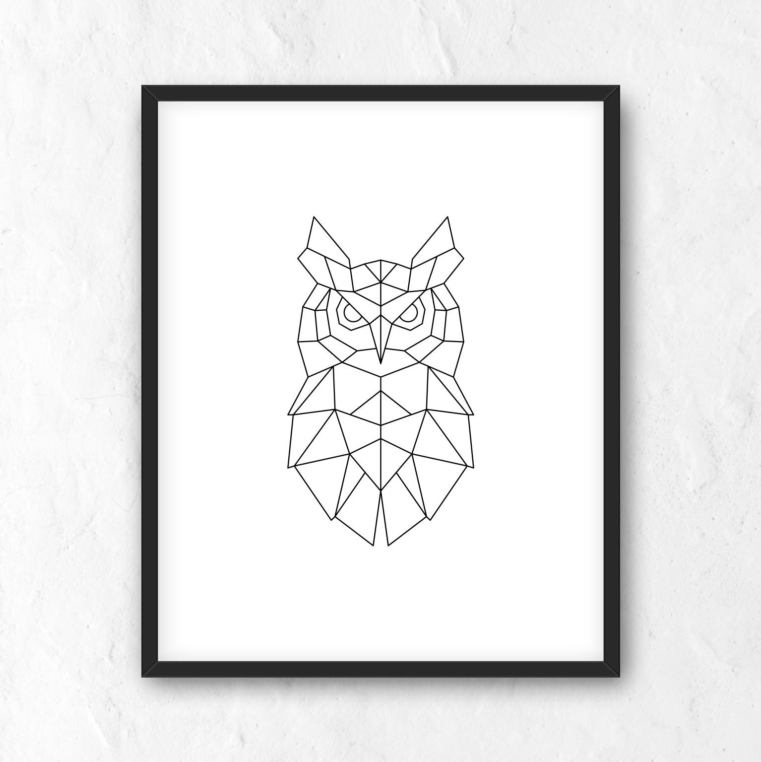 Geometric Owl Print. Printable Wall Art. Nordic Poster. | Etsy
