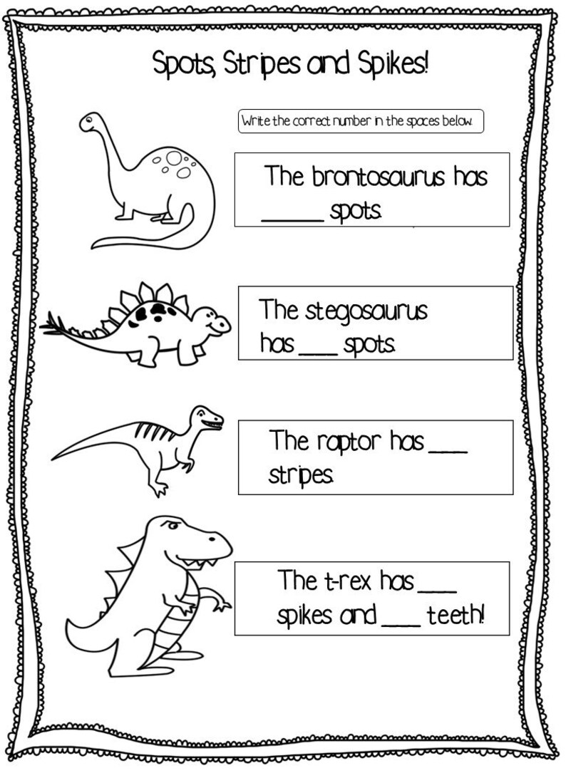 Prek-2 Dinosaur Activities - Etsy